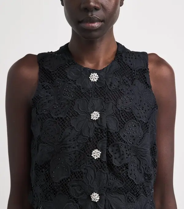 Sandro Embroidered Guipure Top