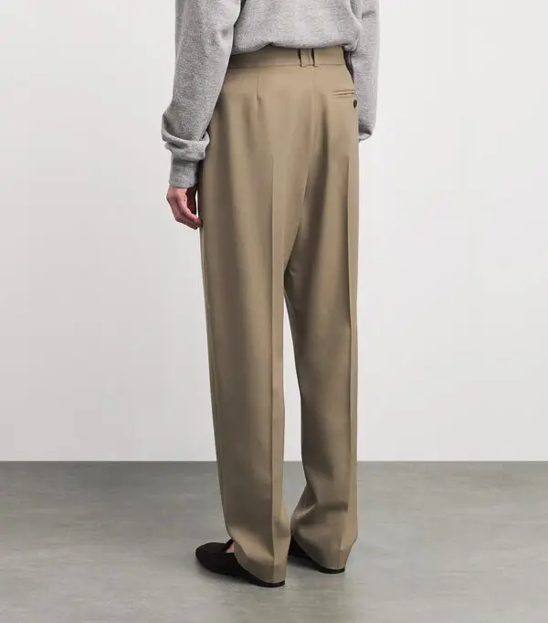 THE ROW Gianni Wool Trousers - Beige