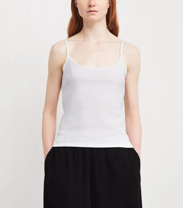 THE ROW Denzel Cotton Cami Top - White