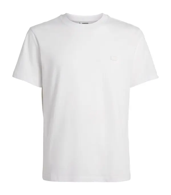 Sandro Cotton Logo T-shirt - Beige
