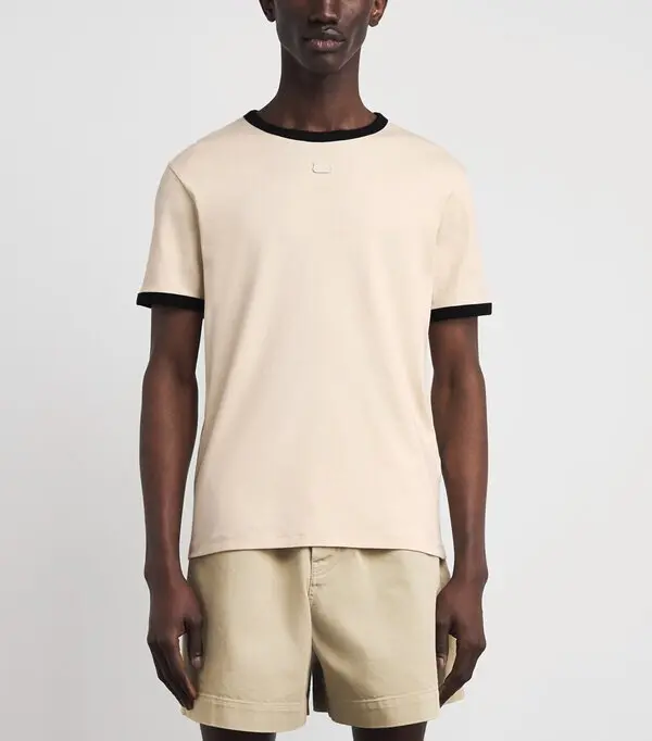 Sandro Cotton Retro Logo T-shirt - Beige