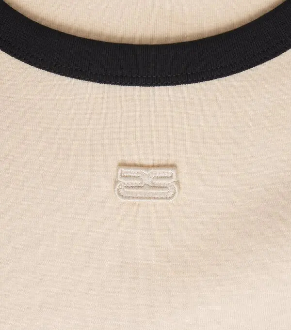 Sandro Cotton Retro Logo T-shirt - Beige