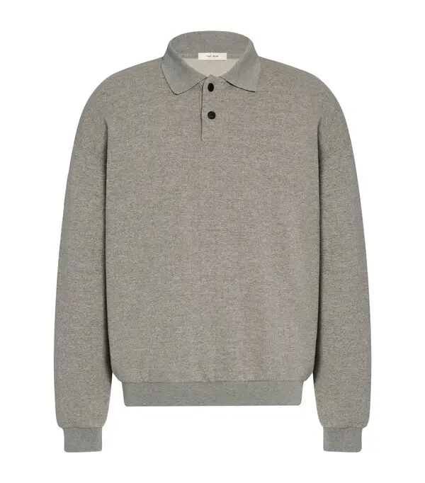 THE ROW Ry Cotton Collared Sweater - Grey