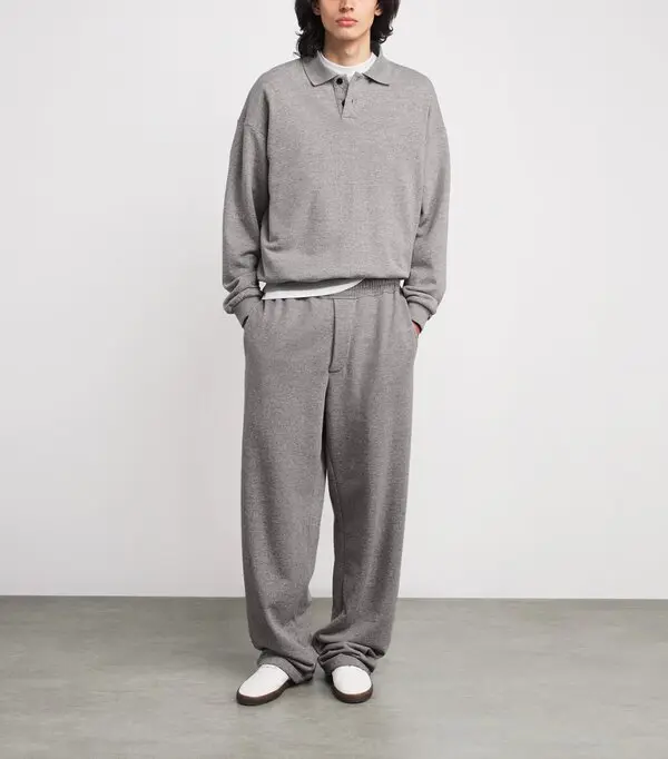 THE ROW Ry Cotton Collared Sweater - Grey