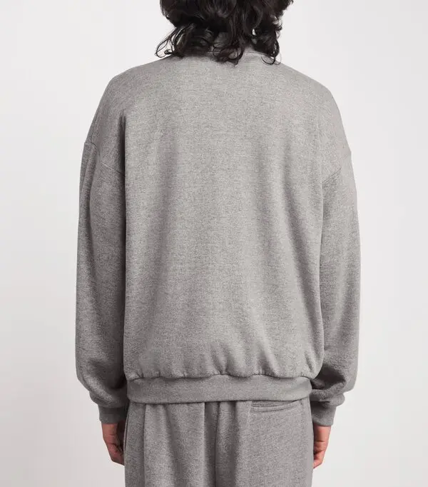 THE ROW Ry Cotton Collared Sweater - Grey