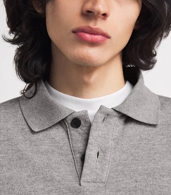 THE ROW Ry Cotton Collared Sweater - Grey
