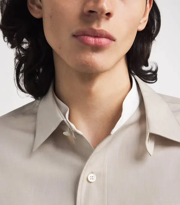 THE ROW Melchior Cotton Shirt - Brown