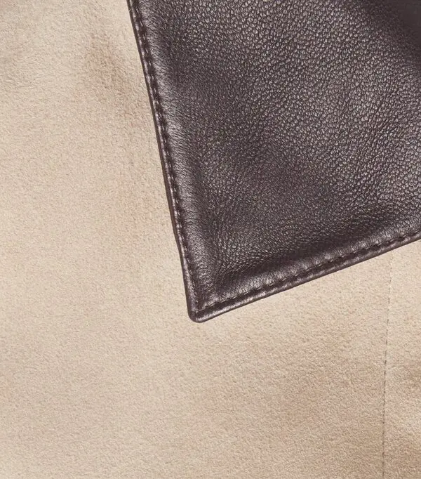 Theory Suede Trucker Jacket - Brown
