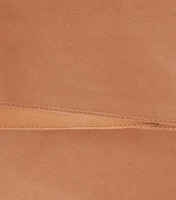 Theory Lambskin Mini A-line Skirt - Brown