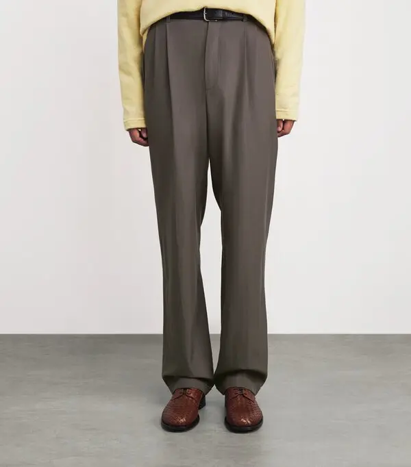 THE ROW Tosca Wool Trousers - Brown