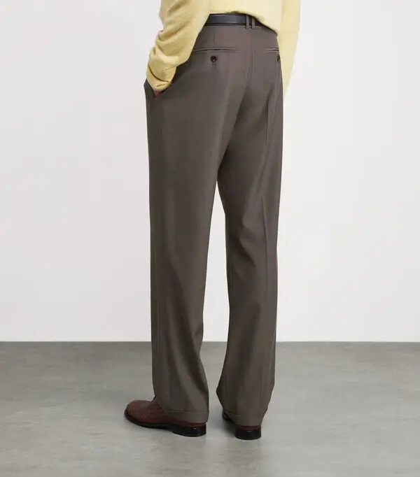 THE ROW Tosca Wool Trousers - Brown