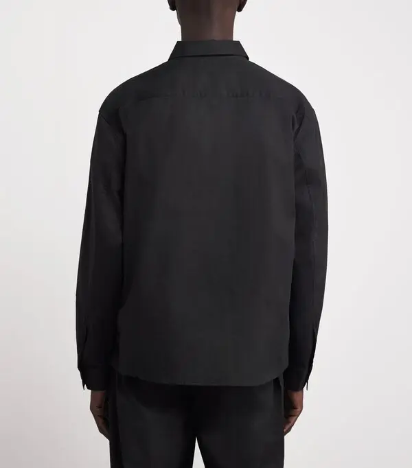FRAME Cotton Patch-pocket Overshirt - Black