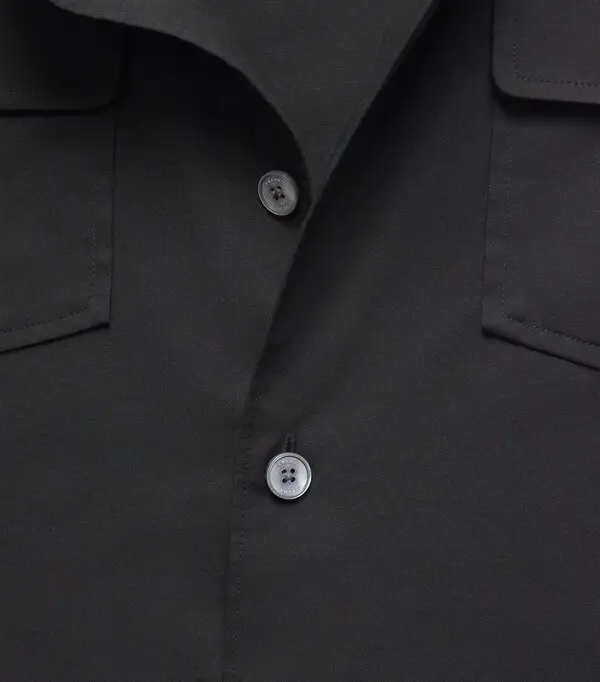 FRAME Cotton Patch-pocket Overshirt - Black