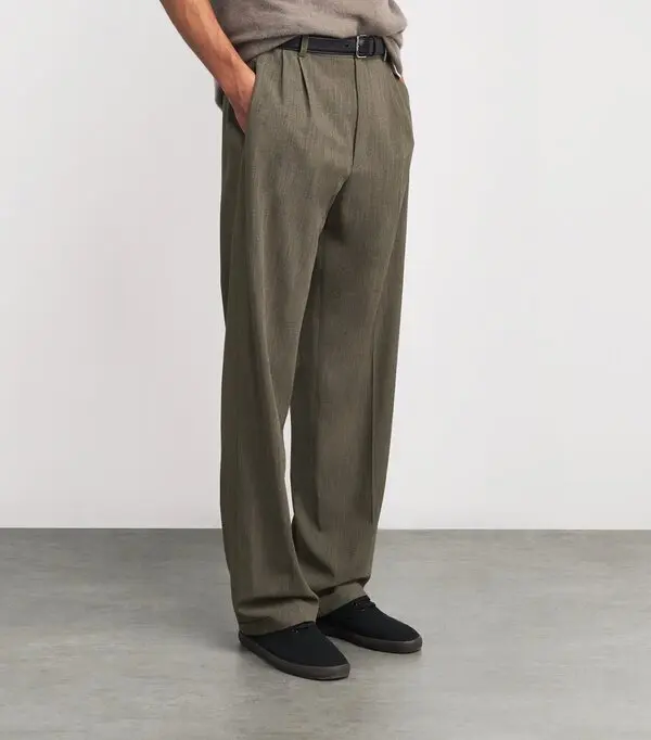 THE ROW Tosca Wool Trousers - Brown