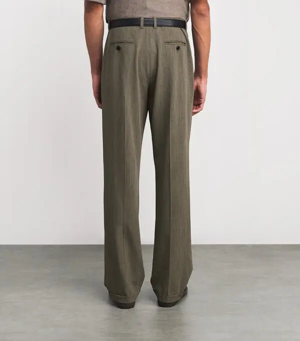 THE ROW Tosca Wool Trousers - Brown