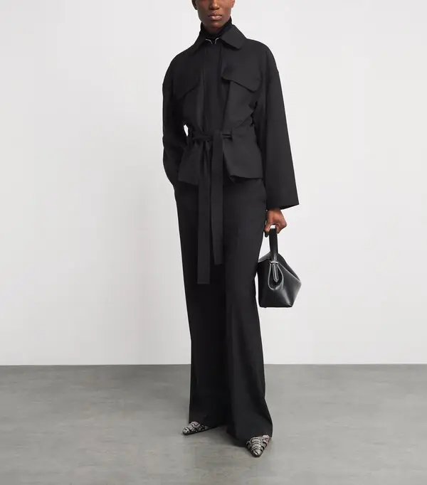 Theory Stretch-wool Field Shirt Jacket - Black