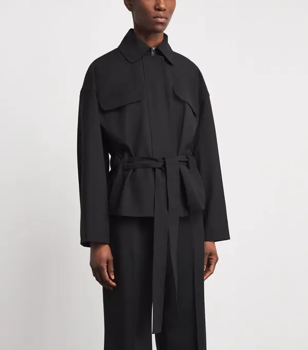Theory Stretch-wool Field Shirt Jacket - Black