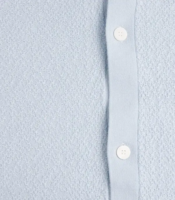 FRAME Wool Short-sleeve Cardigan - Blue