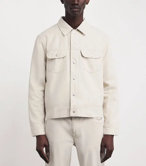 FRAME Cotton Canvas Trucker Jacket - Ivory