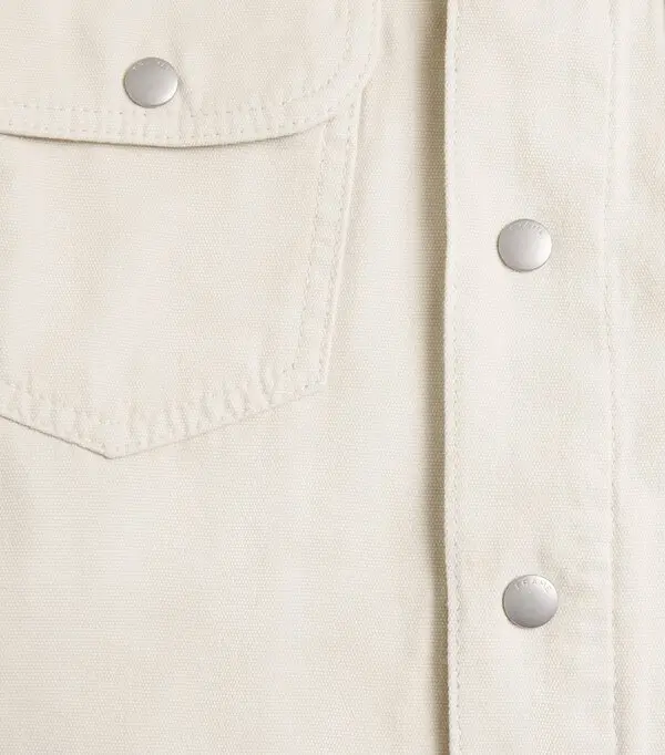 FRAME Cotton Canvas Trucker Jacket - Ivory