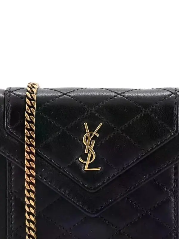 Saint Laurent Gaby Envelope Chain Quilted Leather Micro Crossbody Bag