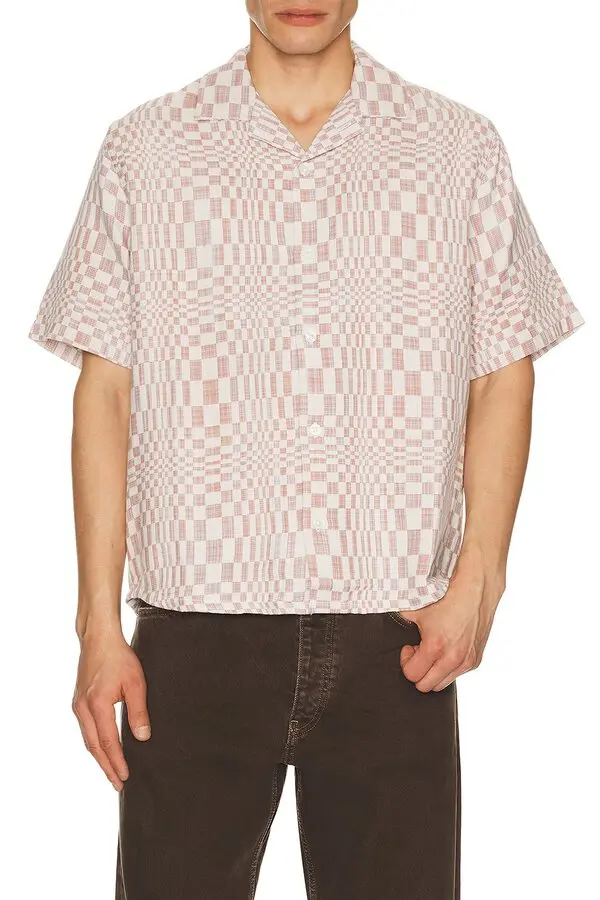 CORRIDOR High Focus Short Sleeve Shirt In Beige,purple - Dusk