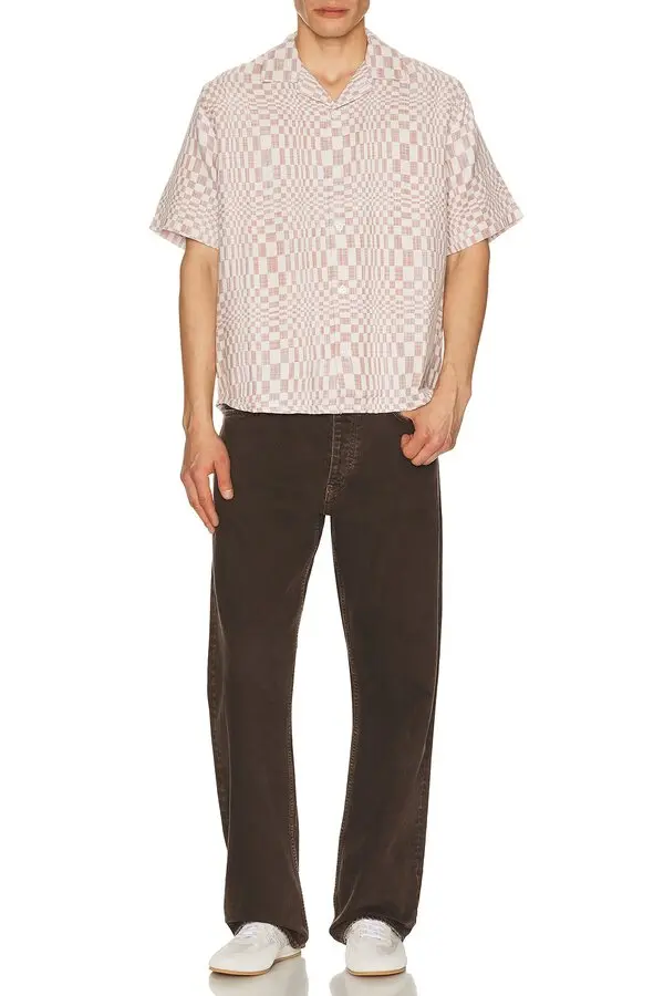 CORRIDOR High Focus Short Sleeve Shirt In Beige,purple - Dusk