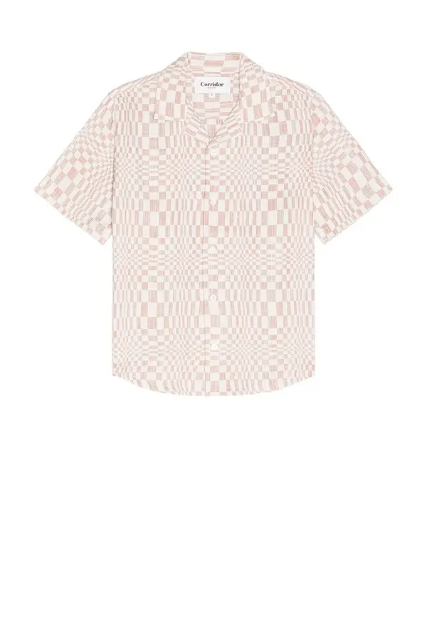 CORRIDOR High Focus Short Sleeve Shirt In Beige,purple - Dusk