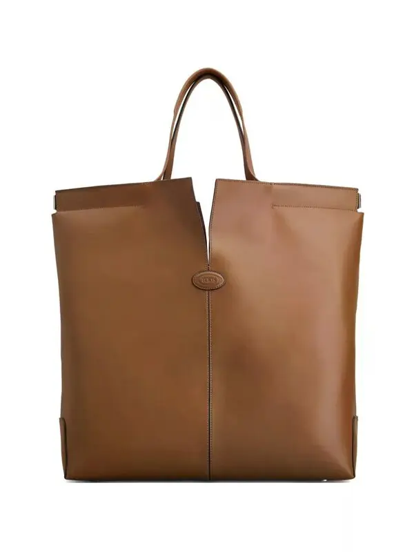 TOD'S Logo-patch Tote Bag - Brown