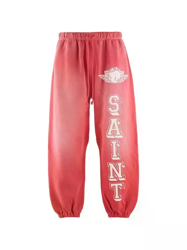 SAINT MXXXXXX Logo-print Track Pants - Red