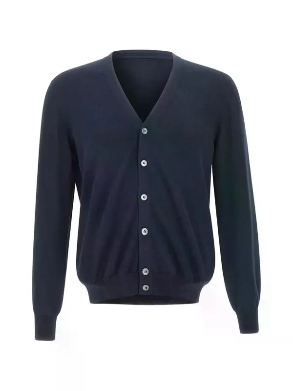 GRAN SASSO V-neck Button Cardigan - Blue