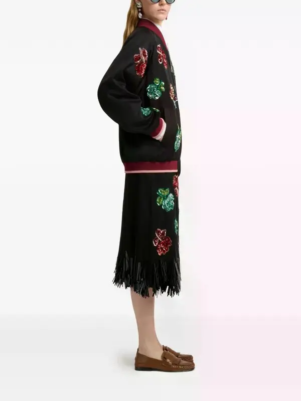 Marni Sequin Flower Bomber Jacket
