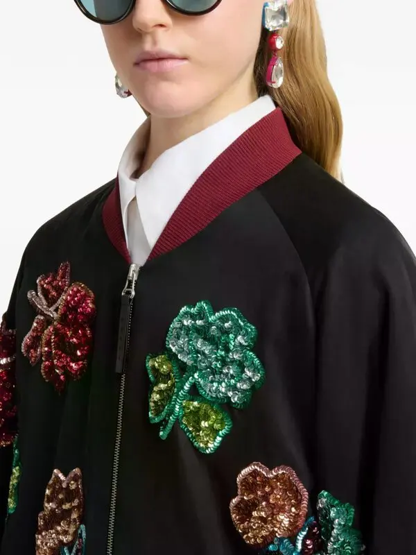 Marni Sequin Flower Bomber Jacket
