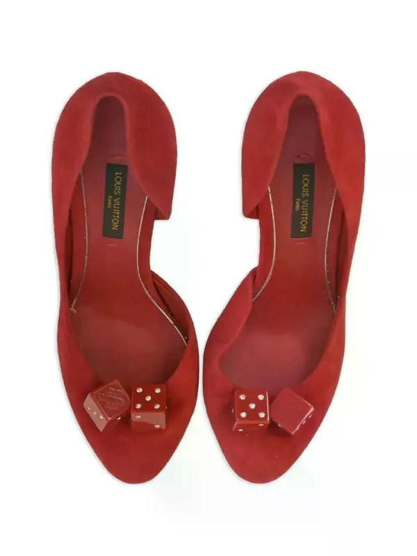 LOUIS VUITTON Dice-embellishment Suede Pumps