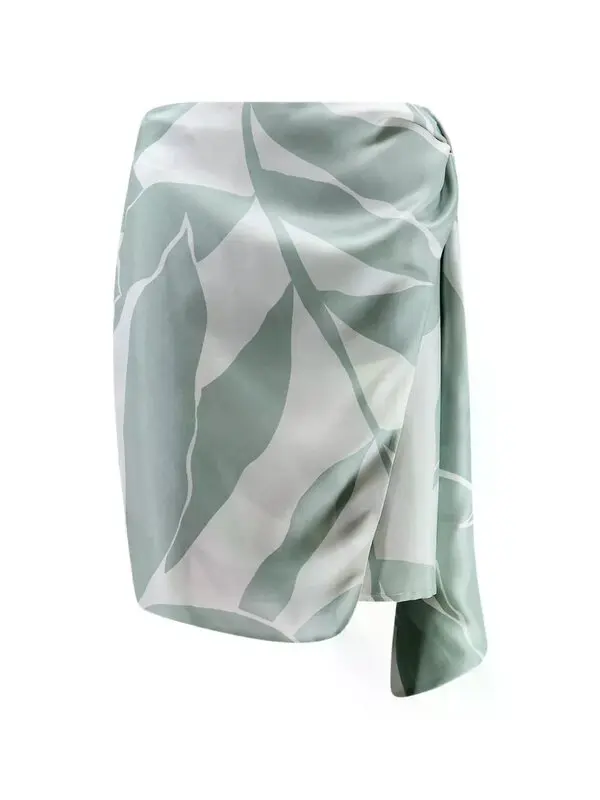 Max Mara Floral-print Wrap Skirt - Green