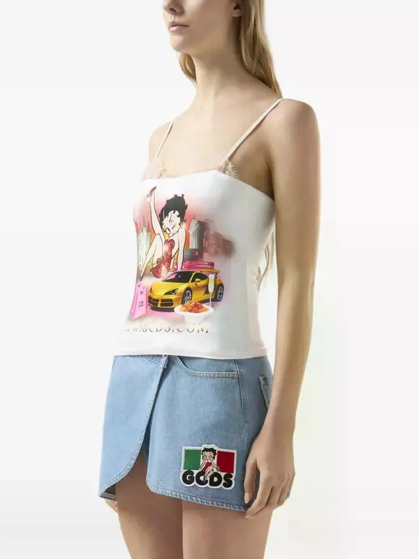 Gcds Betty Boop Graphic Print Spaghetti Strap Top