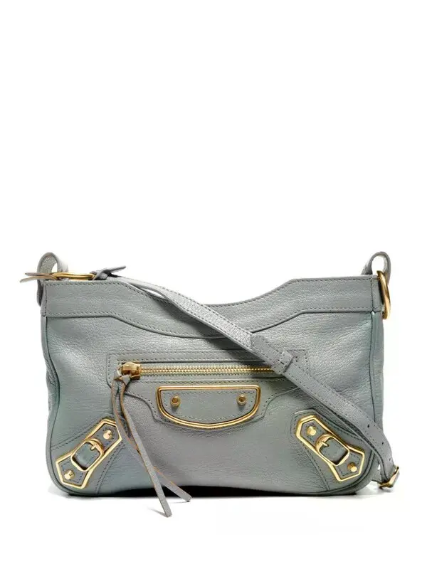 Balenciaga 2000-2010s Leather Shoulder Bag - Blue