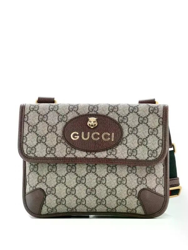 Gucci Neo Vintage Flap Messenger Gg Coated Canvas Small Crossbody Bag - Brown