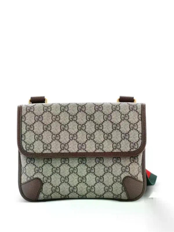 Gucci Neo Vintage Flap Messenger Gg Coated Canvas Small Crossbody Bag - Brown