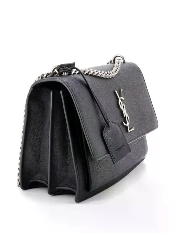 Saint Laurent Sunset Leather Medium Crossbody Bag - Black