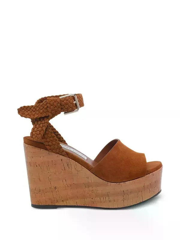 JIMMY CHOO Jori 100 Braided Platform Wedge Sandals