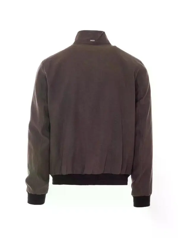 Herno Buttoned High Neck Bomber Jacket - Brown