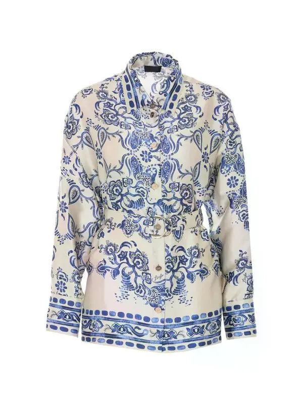 Liu Jo Floral Print Belted Shirt