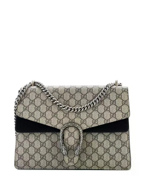 Gucci Dionysus Gg Coated Canvas Medium Shoulder Bag - Black