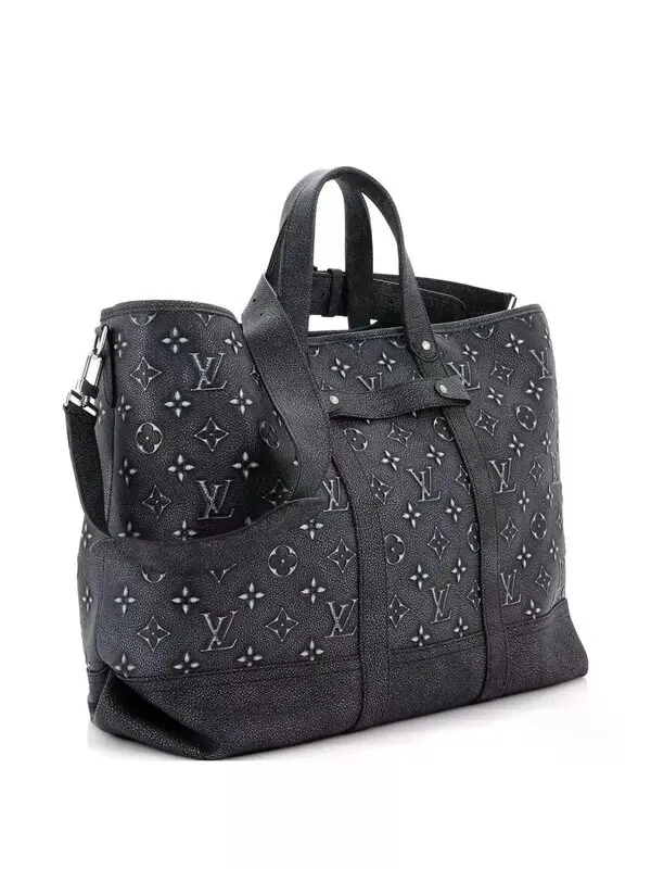 LOUIS VUITTON Journey Faded Monogram Debossed Leather Tote Bag