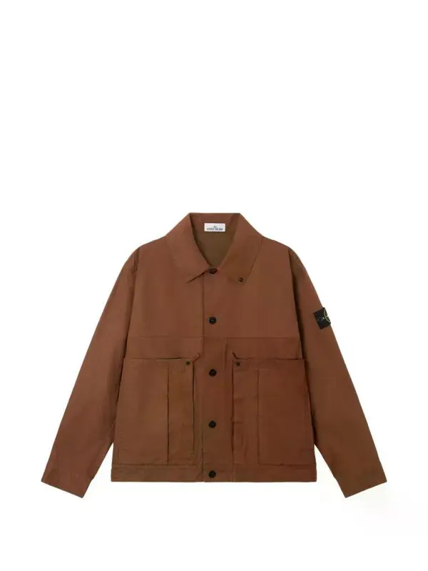 Stone Island Patch Button Jacket - Brown