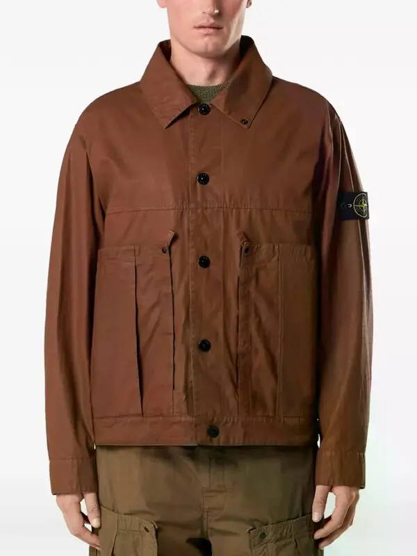 Stone Island Patch Button Jacket - Brown