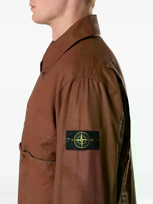 Stone Island Patch Button Jacket - Brown