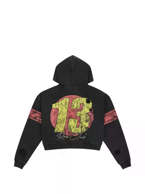 GODSPEED Zipped Distressed Hoodie - Black
