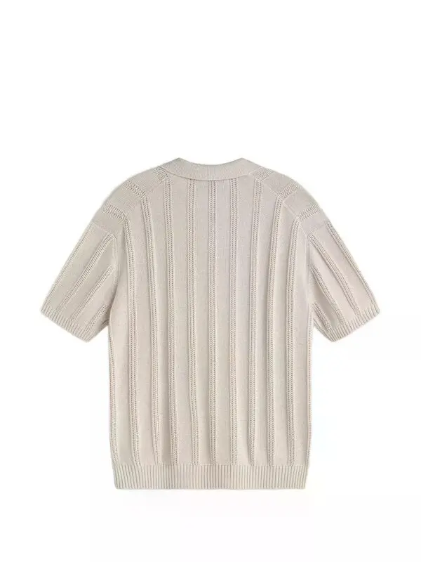 LES HÉRITIERS Ribbed Knit V-neck T-shirt